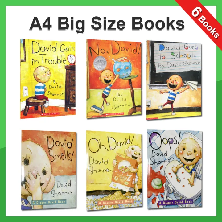 6 book of David Shannon No David, David Gets in Trouble, David Goes to ...