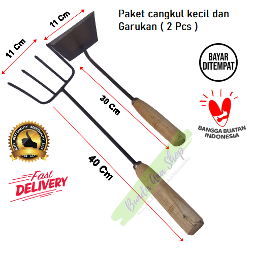 Paket 1 Pasang Garukan dan Cangkul sampah | Garpu Taman / Kebun ...
