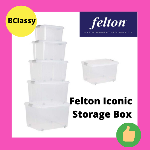 Felton Iconic Storage Box with Wheel Roller Big Capacity Toy Storage ...