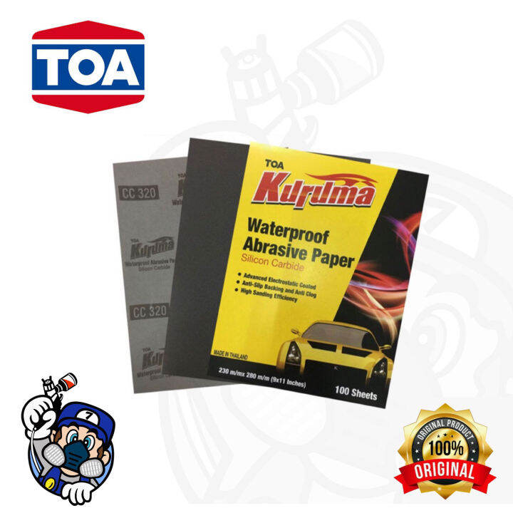 TOA KURUMA Waterproof Sand Paper (28cm X 23cm) P60/80/100/150/180/240 ...