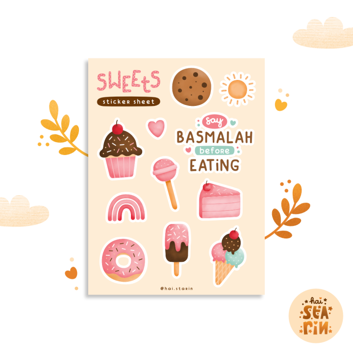 STIKER SWEETS SERIES | Stiker Aesthetic | Stiker Jurnal Makanan Manis ...