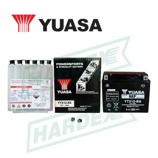 YUASA BATTERY YTX12-BS 12V 10AH (100%ORIGINAL)HAYABUSA GSX1300 , KYMCO ...