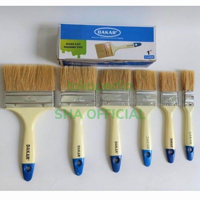 KUAS CAT SATUAN MERK DAKAR GAGANG PLASTIK UKURAN LENGKAP / 1inch - 1 ...