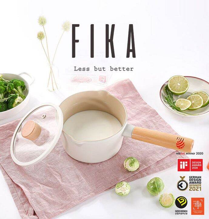 NEOFLAM FIKA Milk Pan 16cm with Glass Lid / For IH Induction | Lazada.co.th
