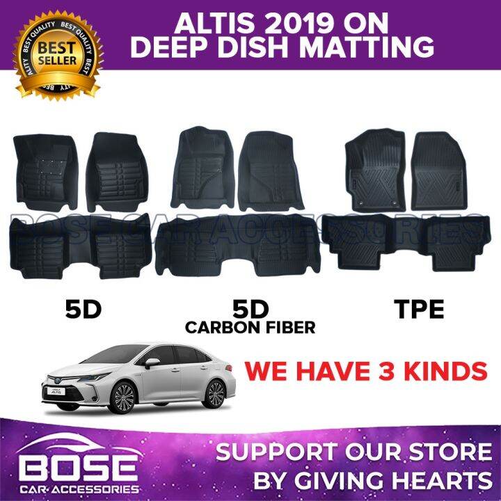 TPE / 5D Deep Dish Toyota Corolla Altis 2008 - 2022 Car Matting Carpet ...