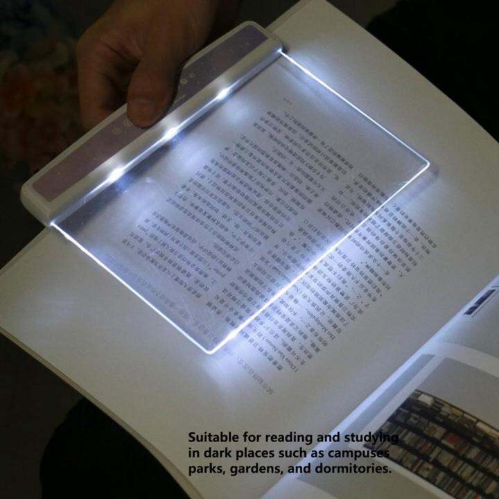 LED Panel Book Light Portable Leaf Pattern Flat Reading Lamp Student ...
