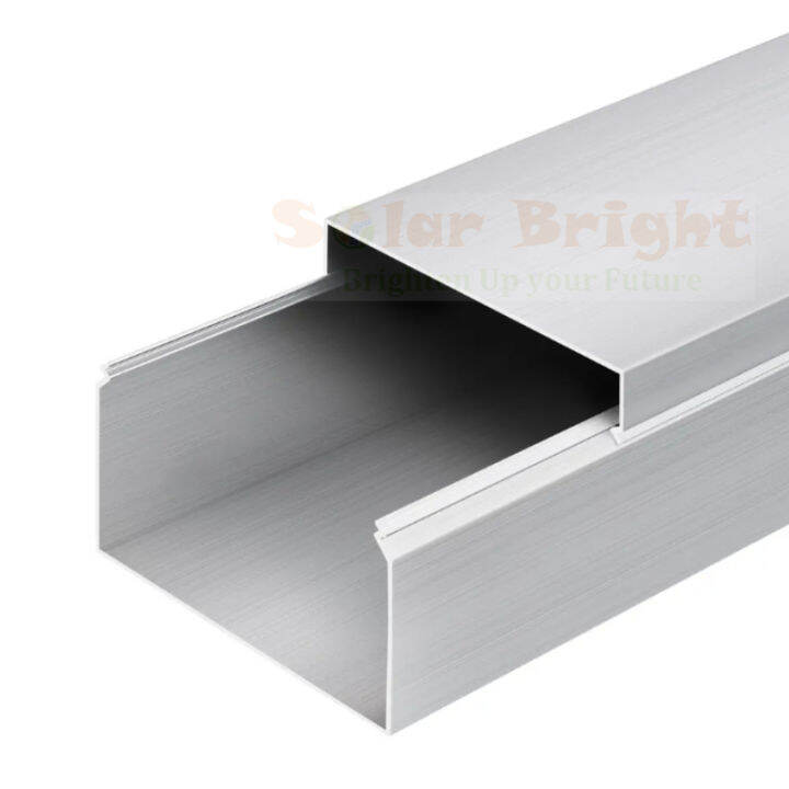 【High Quality】 Aluminum Alloy Cable Trunking Wiring Ducts Silver Square ...