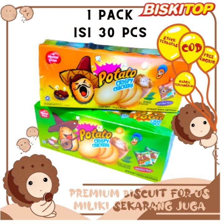 BISKITOP - (1 PACK) POTATO CRISPY CRACKERS 15g Biskuit Potato Kentang ...
