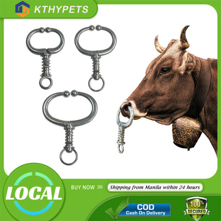 Stainless steel cattle nose ring Spring traction ring for bull cow ...