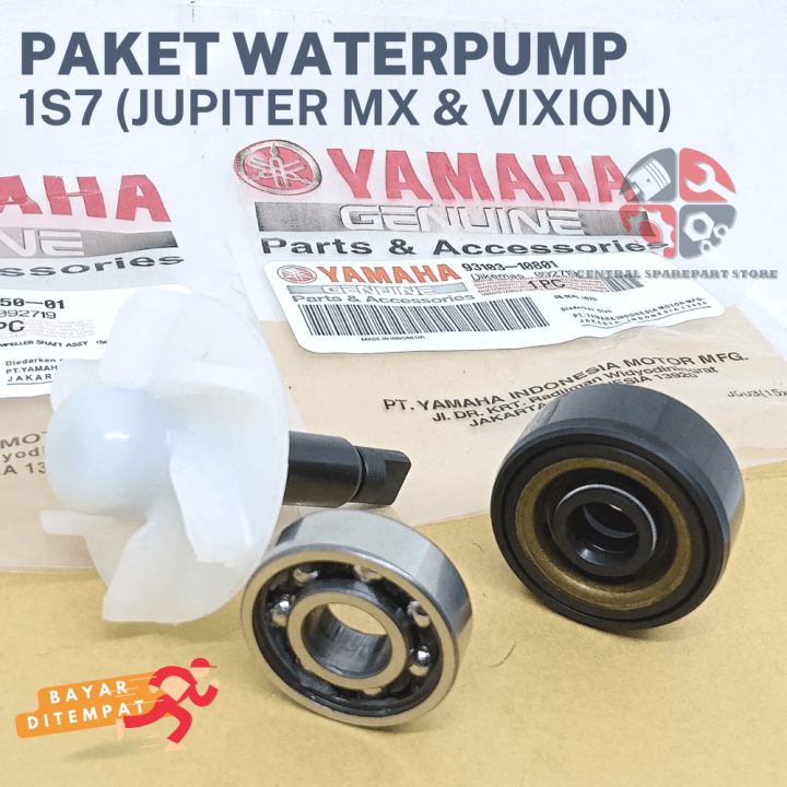 PAKET (HEMAT) WATERPOMP BEARING LAHER 6000 + SEAL + KIPAS JUPITER MX / VIXION LAMA BARU / R15 ...