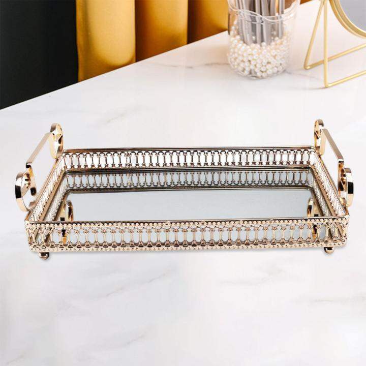 Moon European Mirror Serving Tray Jewelry Display Tray Plate, Coffee ...