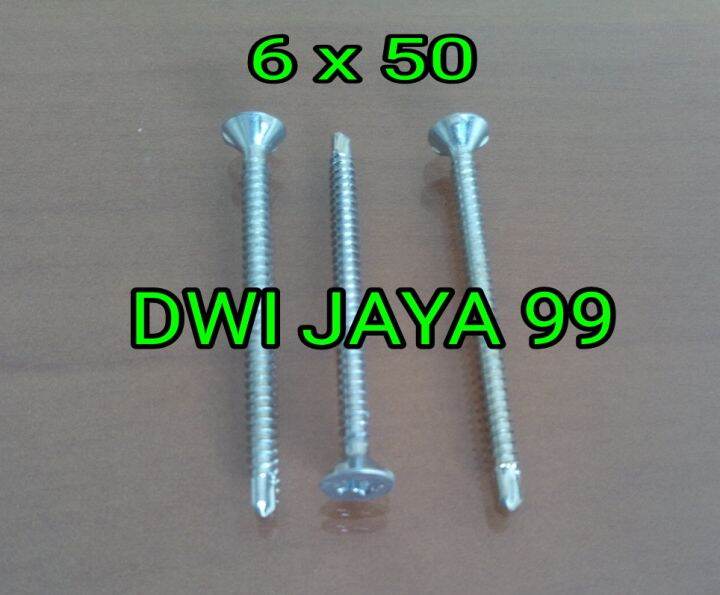 100 pcs sekrup sds drilling 6x50 skrup calsi grc kalsiboard conwood ...