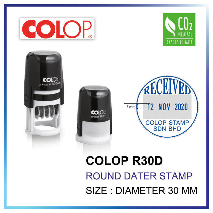 COLOP R30 DATER STAMP (MAX SIZE Ø 29MM | DATE ADJUSTMENT | RUBBER STAMP ...