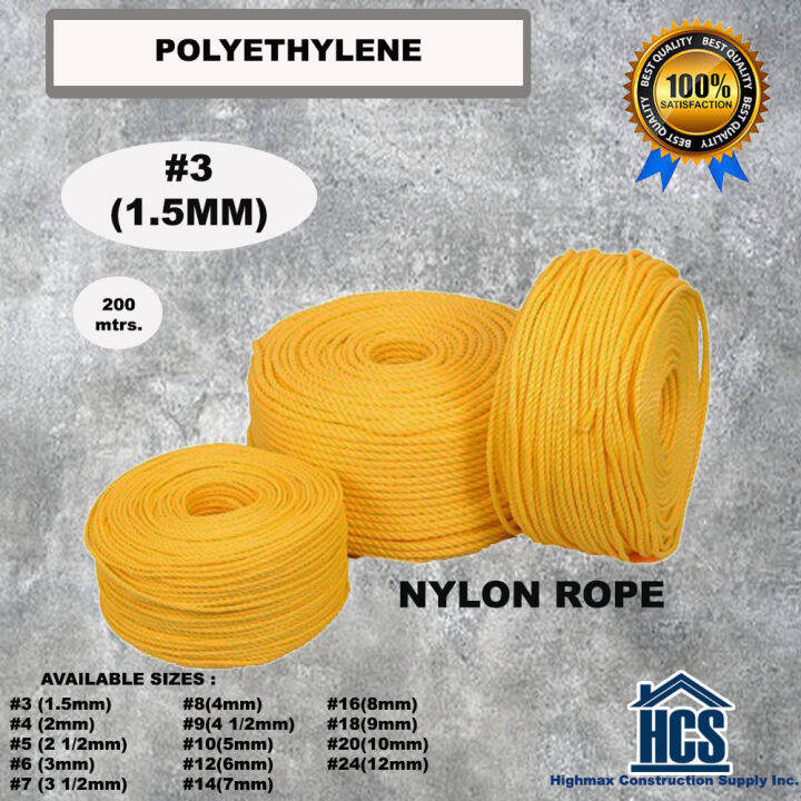 Polyethylene Nylon Rope No.3 1.5mm - Lubid | Lazada PH