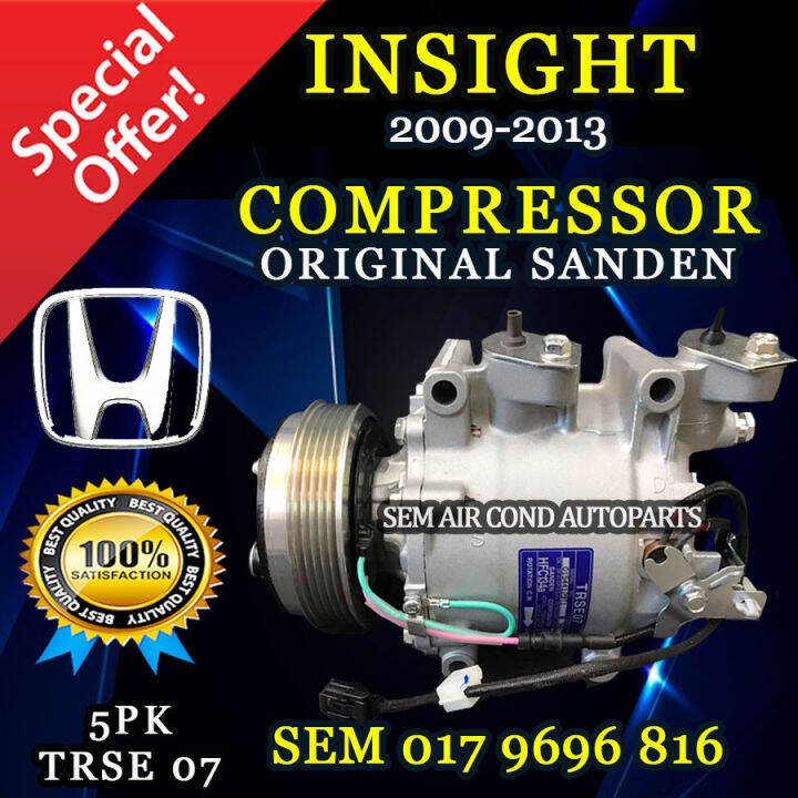 HONDA INSIGHT 2009-2013 YEAR TRSE07 5PK ORIGINAL SANDEN COMPRESSOR ...