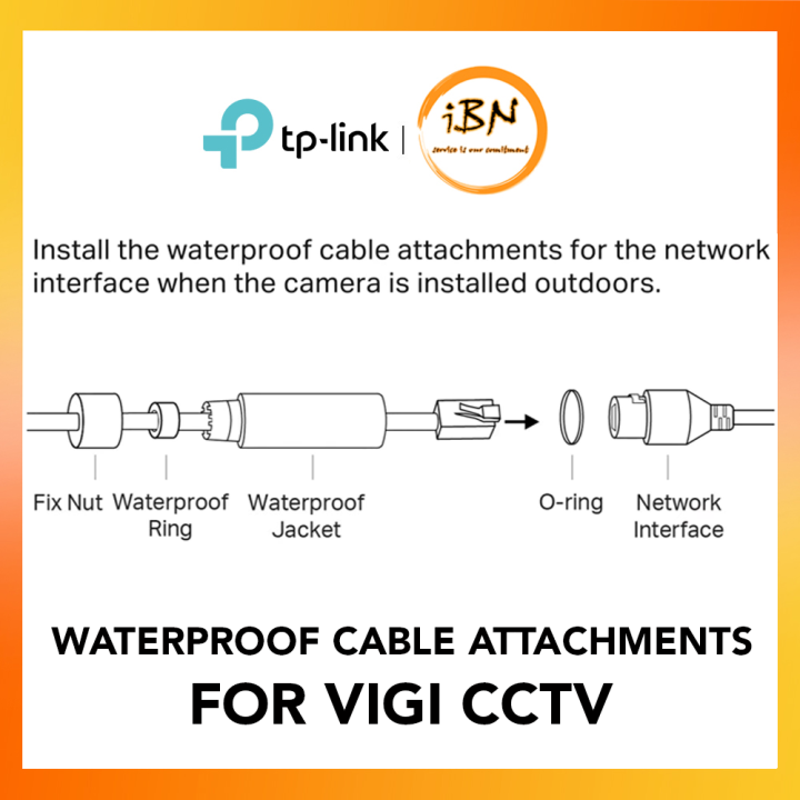 Waterproof Lan Cable Attachments For VIGI Outdoor Bullet CCTV Security ...