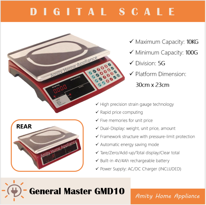 10KG General Master Digital Weighing Market Scale Timbangan | Lazada PH
