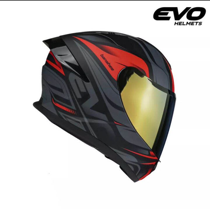 EVO SVX 02 BASHEE RED GRAY FULL FACE HELMET | Lazada PH