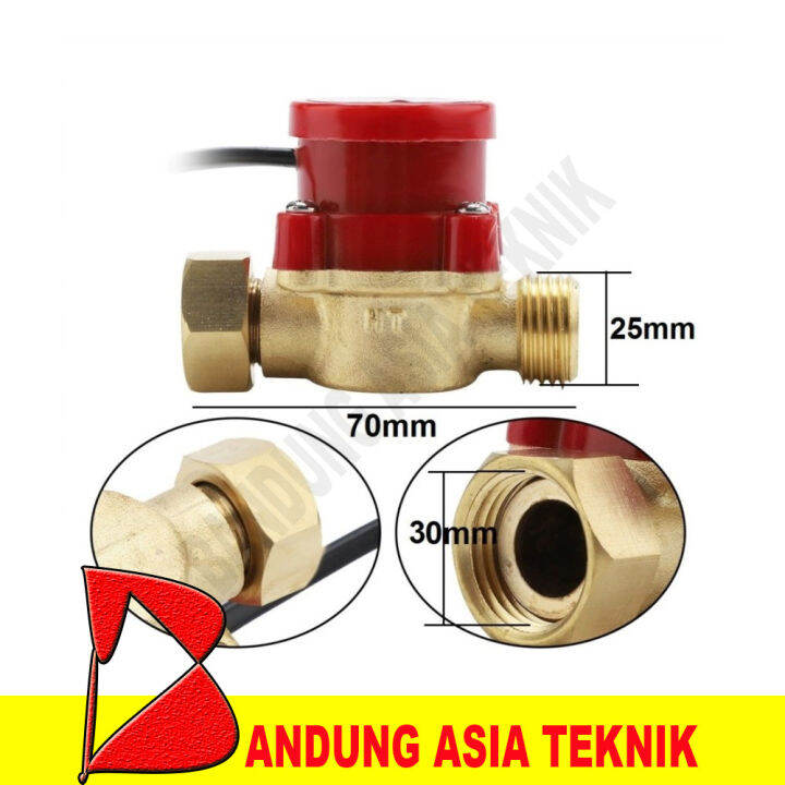 OTOMATIS POMPA BOOSTER WATER FLOW SWITCH BRASS ORI isco 1 x 3/4" + Sock ...