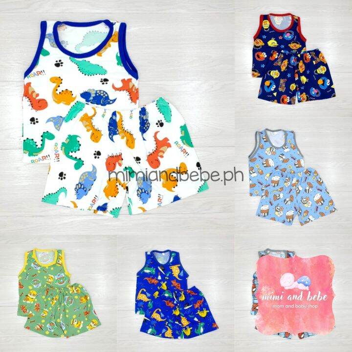 MIMI AND BEBE | KIDS & BABY Sando Short Terno Set for Boys | Lazada PH