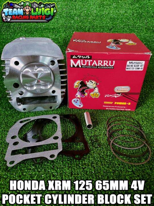 MUTARRU HONDA XRM 125 65MM 4VALVE POCKET CYLINDER BLOCK SET | Lazada PH