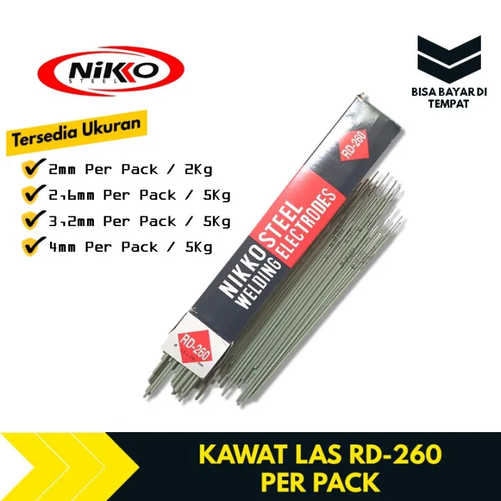 Kawat Las RD 260 2mm Kawat Las Listrik Nikko Steel 2Kg Per Pack TBA574 | Lazada Indonesia