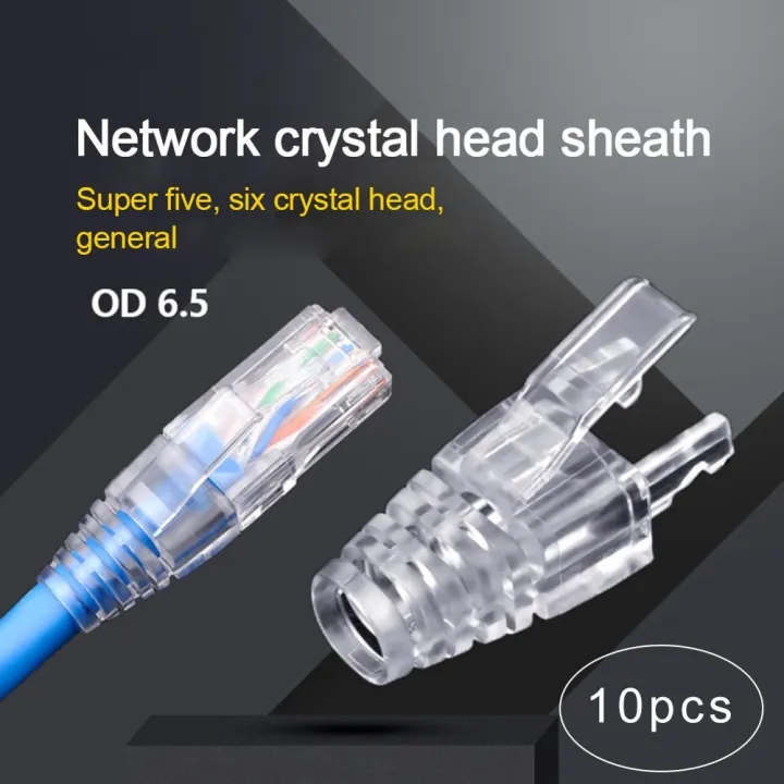【CW】 10pcs Universal CAT5E CAT6 RJ45 Ethernet Network Cable Strain Relief Boots Cable Connector ...