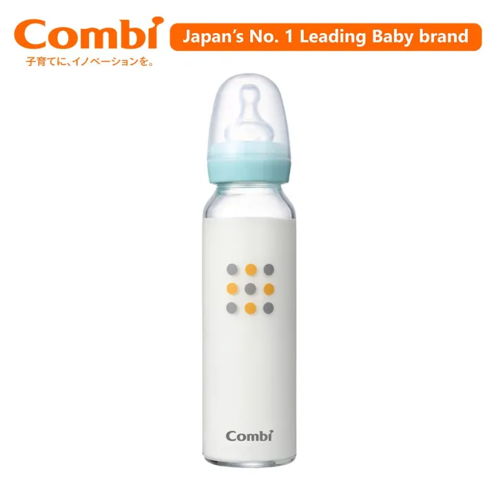Combi Glass Feeding Bottle w/ 3 Hole Teat / 240ml Blue | Lazada PH