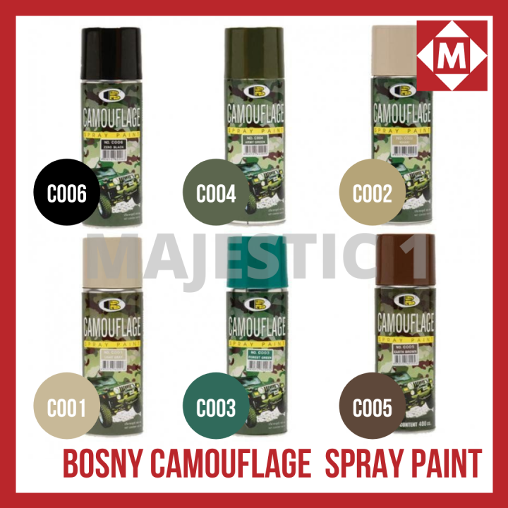 Bosny Camouflage Spray Paint (Light Grey, Khaki, forest Green, Army ...