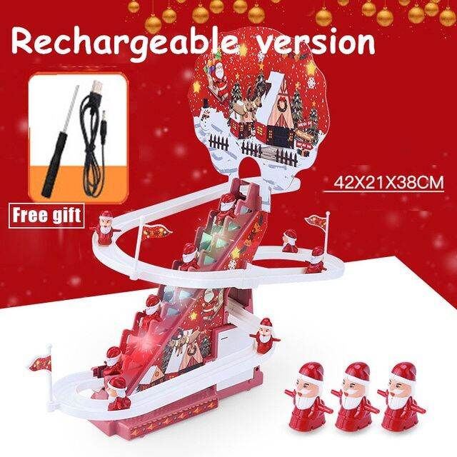 Electric Climbing Ladder Santa Claus Remote Control Santa Race Track ...