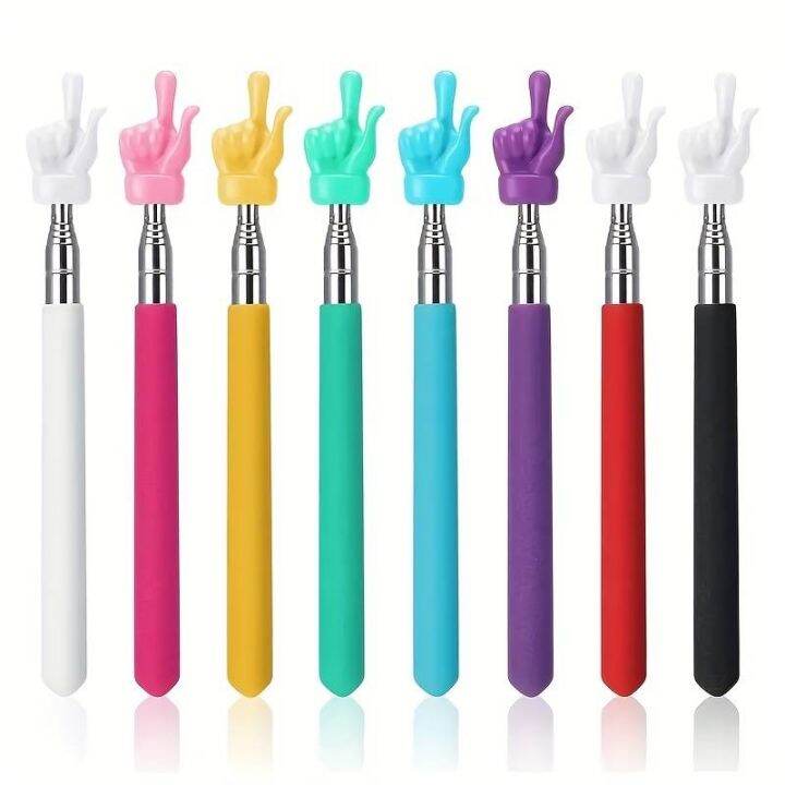 Retractable Teacher Pointer Finger Design Stainless Steel Telescopic Rod Long Reading Guide