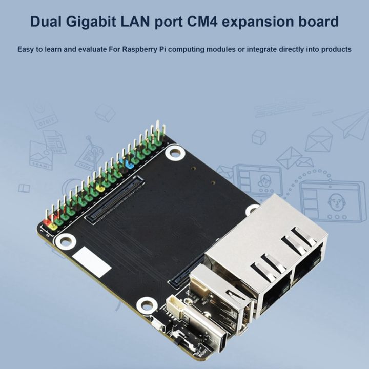 Waveshare Cm4 Dual Eth Mini Expansion Board For Raspberry Pi Compute Module 4 Rj45 Dual Gigabit