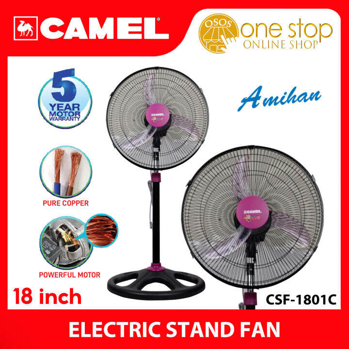Camel Appliances CSF-1801C(PNK) Amihan Stand Fan Electric Fan CSF1801C ...