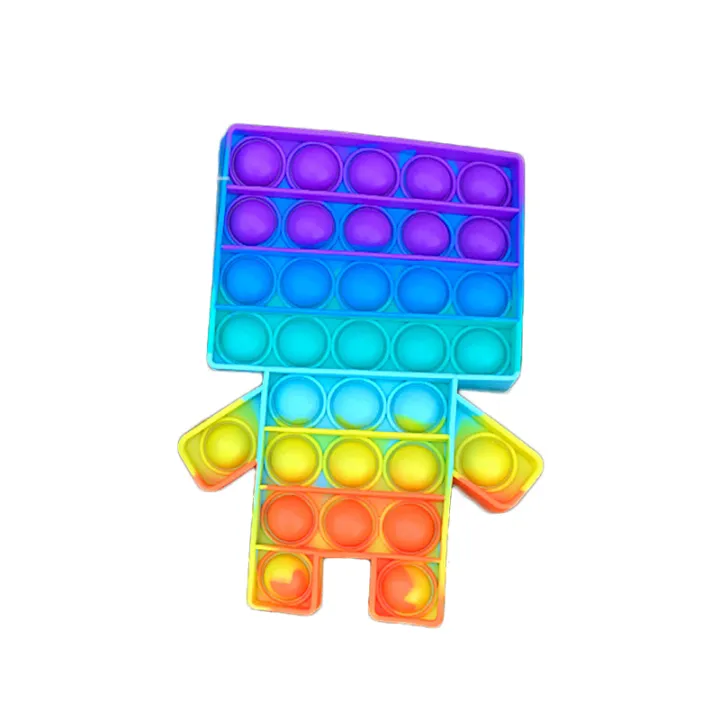 Rainbow pop it fidget toy Push Pop Pop Bubble Sensory pop it Toy Stress ...