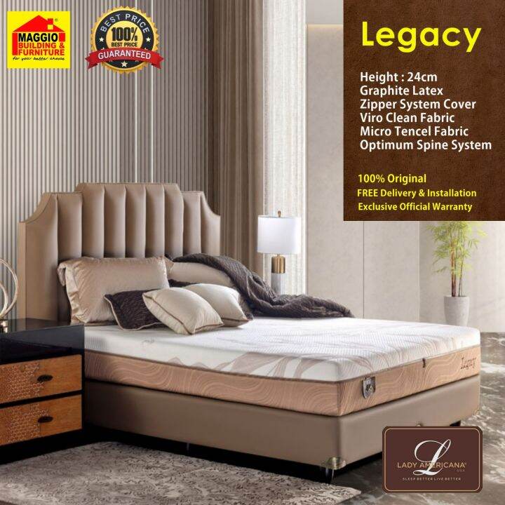 KASUR LADY AMERICANA - KASUR 100% NATURAL LATEX - LEGACY- LADY - 100 KSR ONLY | Lazada Indonesia