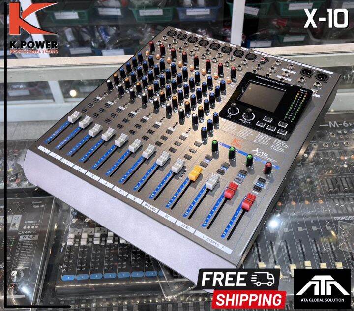 DIGITAL MIXER K.POWER X-10 ดิจิตอล มิกซ์เซอร์ 10 CHANNELS MIXER 8 MONO 2 STEREO k power x10 ...
