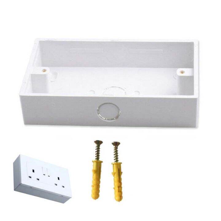 ≮ANN Hardware ≯ 32mm Deep 2 Gang Double Surface Mount Pattress Back Box ...
