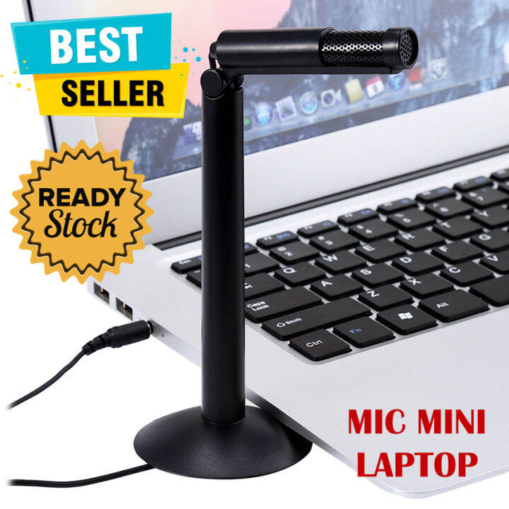 Microphone for Laptop 3.5mm with Stand Mount Mini Mic Mikrofon Mik Maik ...