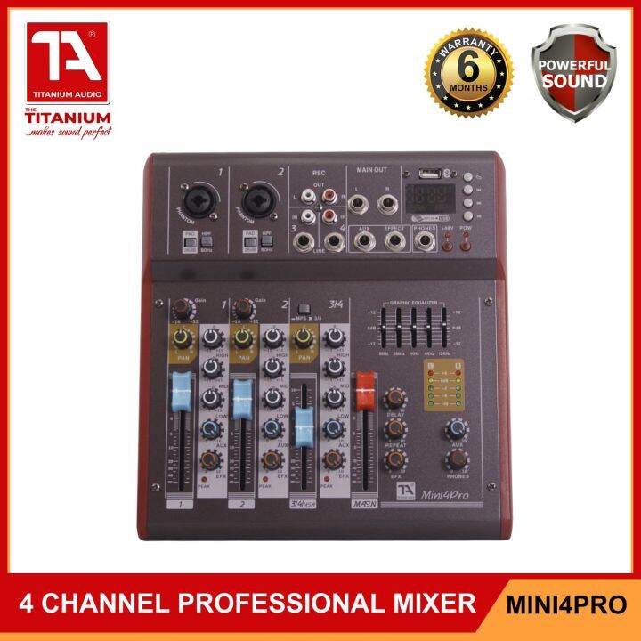 Titanium Audio Mixer 4 CHANNEL Mixer / Mini4Pro Audio Mixer ...