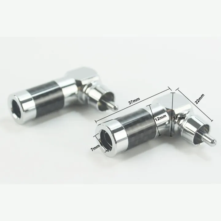 RCA Plug 90-Degree Curved RCA Right Angle RCA Male 1 Pair (2 PCS ...