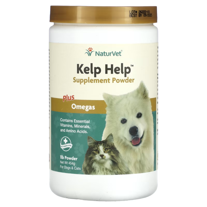 NaturVet, Kelp Help Supplement Powder Plus Omegas, For Dogs and Cats, 1 ...