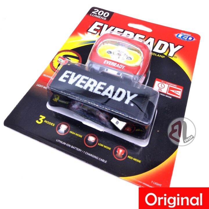 Official Eveready Value Rechargeable Headlamp-HDLLP-Shatterproof Lens ...