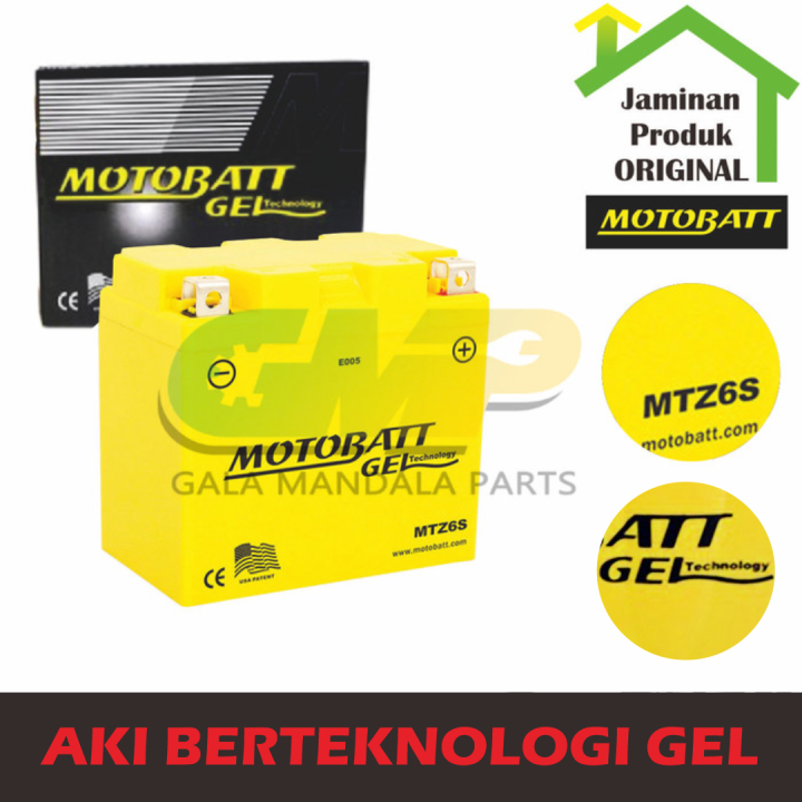 Motobatt MTZ6S Aki Gel GTZ6V 6Ah Accu Vario 125 FU Nmax KLX Battery ...