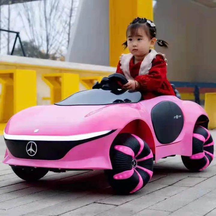 Children's electric car for girls four-wheeled car with remote control ...