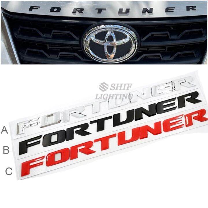 1 x ABS FORTUNER Letter Car Auto Front Hood Emblem Badge Sticker Logo ...