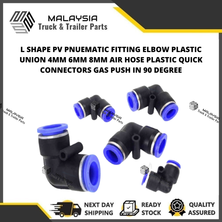 L SHAPE PV PNUEMATIC FITTING ELBOW PLASTIC UNION 4MM 6MM 8MM AIR HOSE PLASTIC QUICK CONNECTORS ...