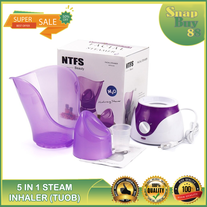 5 IN 1 Steam Inhaler (tuob) for Inhalation Hot Mist Facial Sauna ...