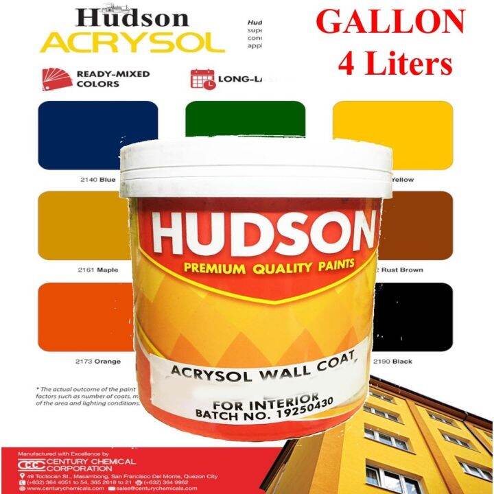 Hudson Acrysol Wallcoat Acrylic Latex Paint Interior or Exterior ...
