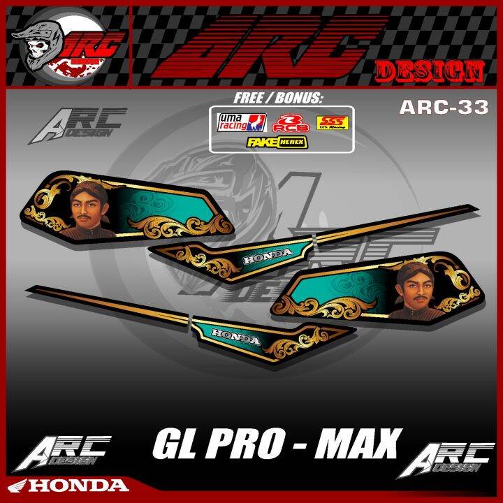 Sticker Striping Lis Variasi Motor Honda GL PRO - GL MAX ARC 33 Desain ...