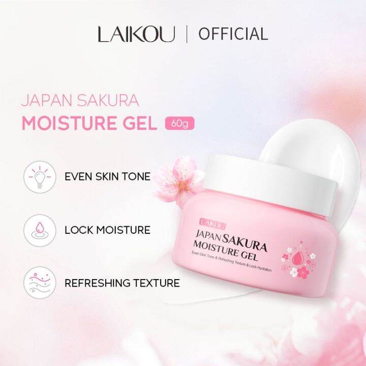 LAIKOU Japan Sakura Moisture Gel Refreshing Brighten Skin Tone Reduce ...